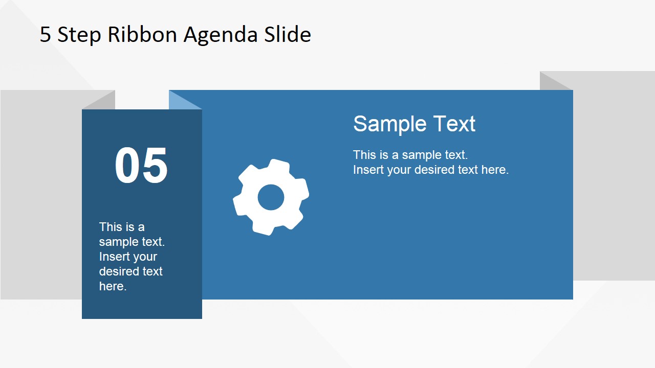 5 Items Ribbon Agenda Slide Template for PowerPoint - SlideModel