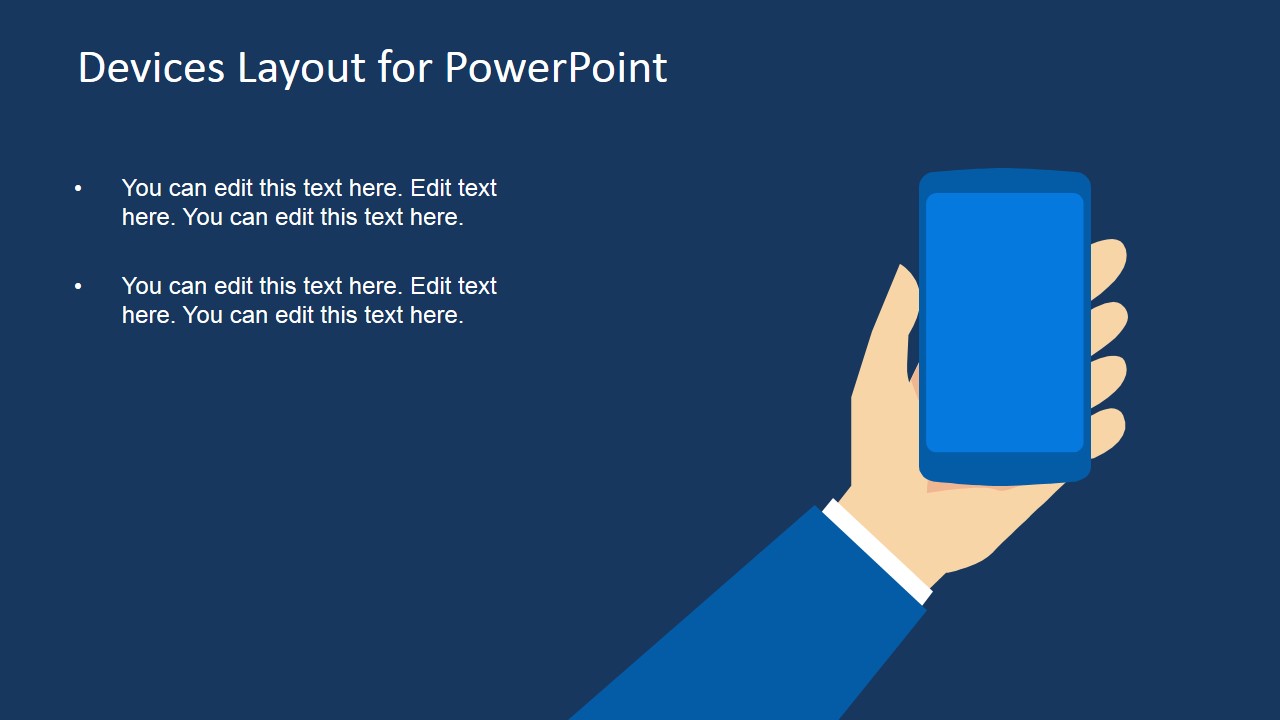 Hands Touching Screen & Technology Devices PowerPoint Template - SlideModel
