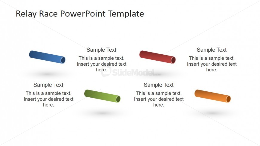Multi-Colored Batons PowerPoint Icons - SlideModel
