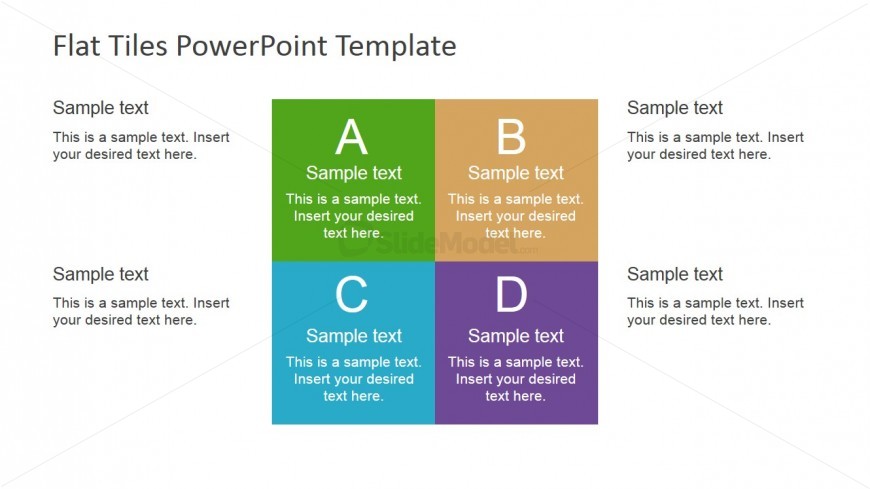 Four Quadrants Multi-coloured Tiles for PowerPoint - SlideModel