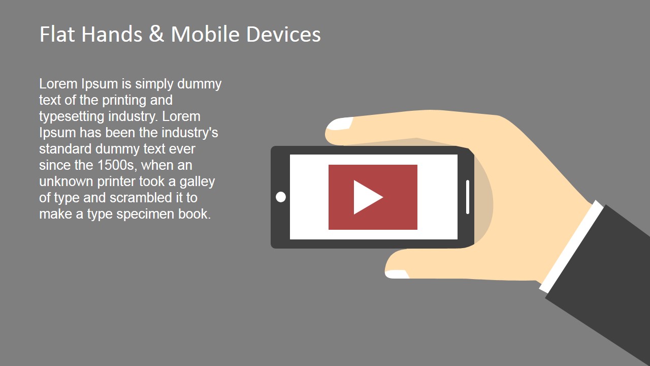 Flat Hand Shapes & Mobile Devices for PowerPoint - SlideModel