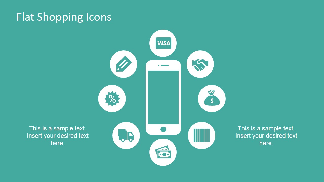 Flat Shopping PowerPoint Icons - SlideModel