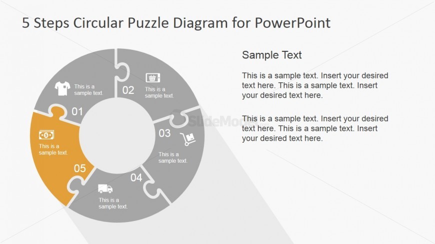 Five Steps Jigsaw Puzzle Ring Diagram for PowerPoint - SlideModel Five Steps Jigsaw Puzzle Ring Diagram for PowerPoint - SlideModel