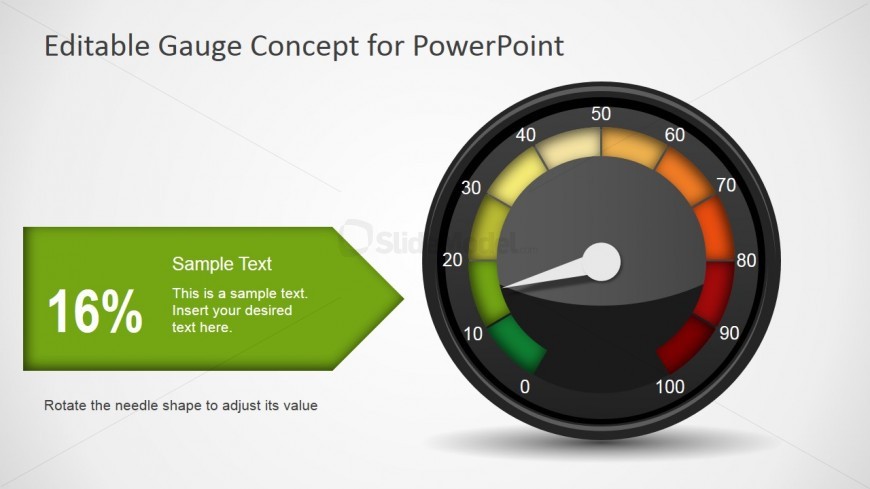 Low Meter Gauge with Healthy Level Graphic - SlideModel