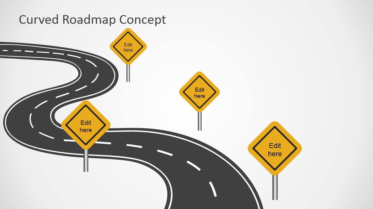 Curved Road Map Concept for PowerPoint - SlideModel