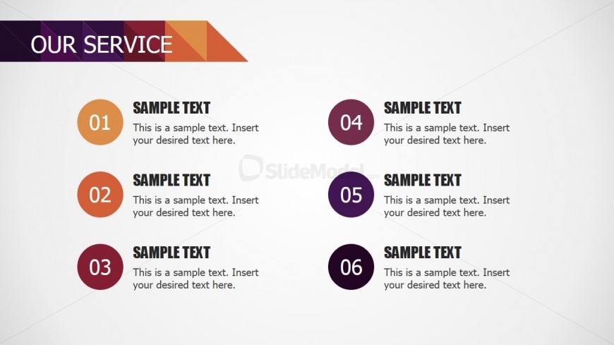 Our Service Six Steps Slide Design - SlideModel