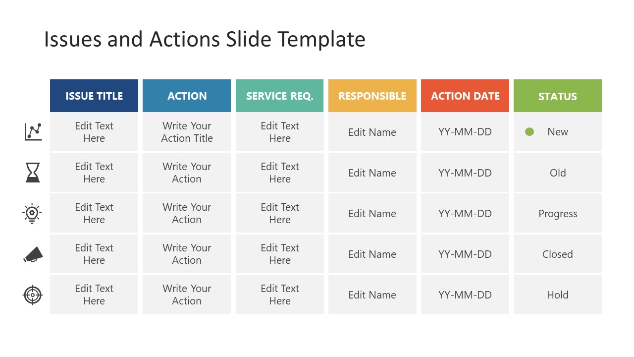 Issue Action Matrix Chart For PowerPoint SlideModel