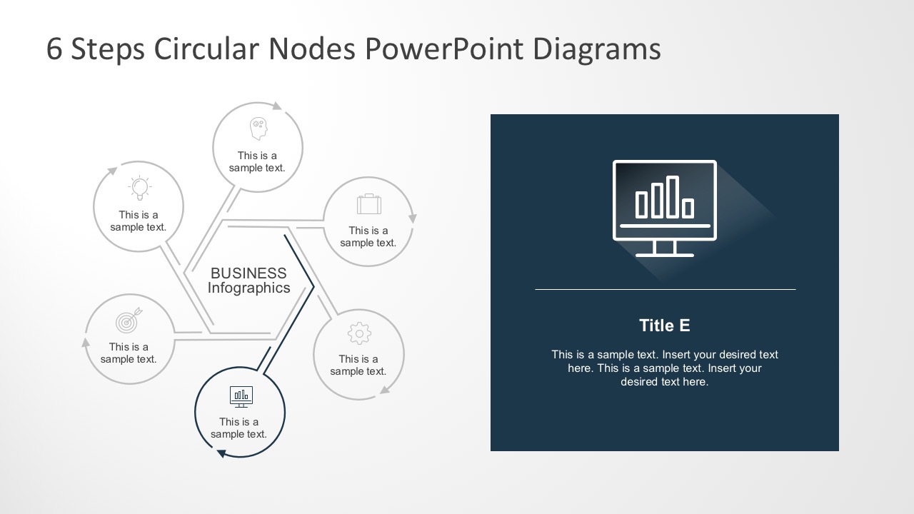 6 Steps Circular Nodes PowerPoint Diagrams