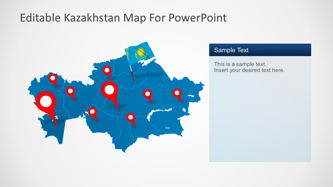Editable Kazakhstan PowerPoint Map