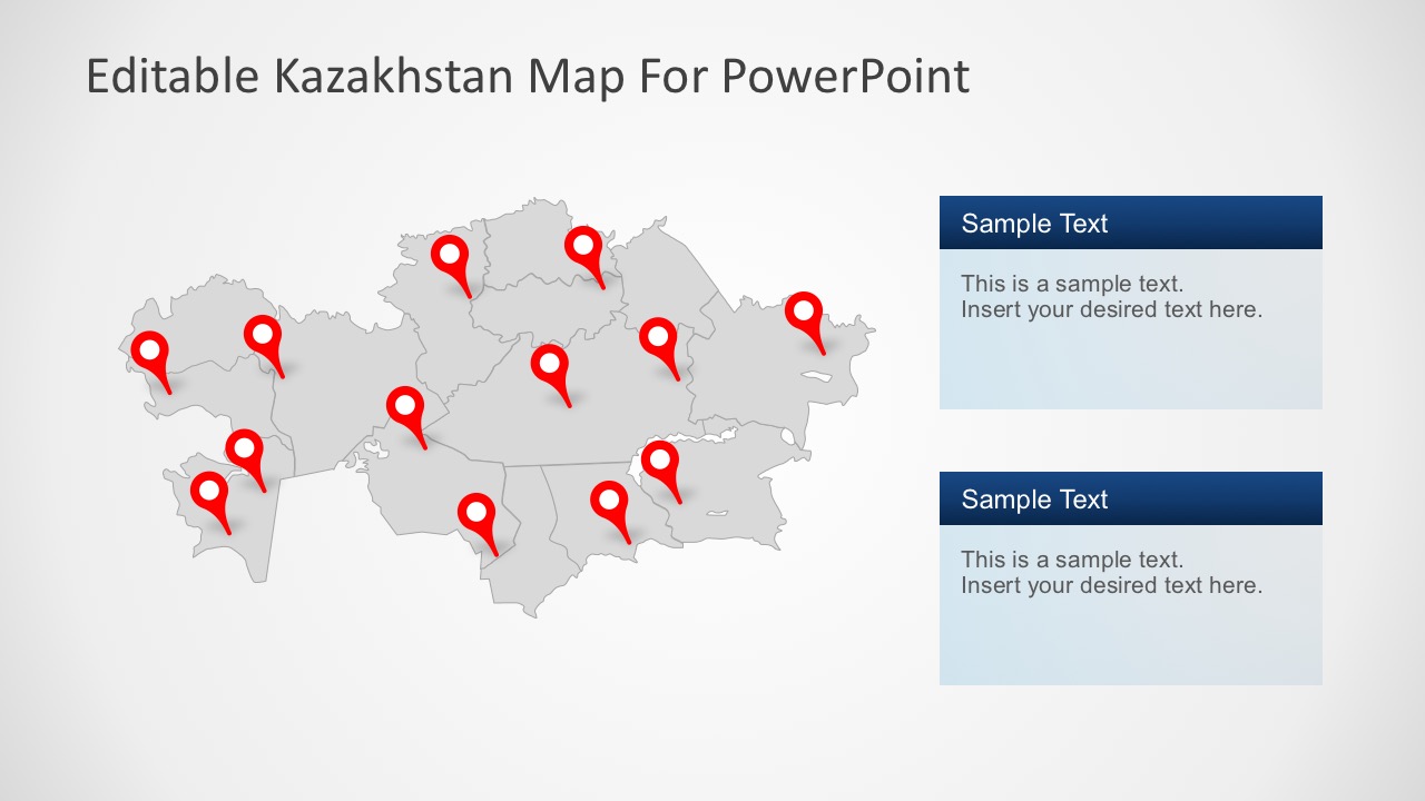 Editable Kazakhstan PowerPoint Map