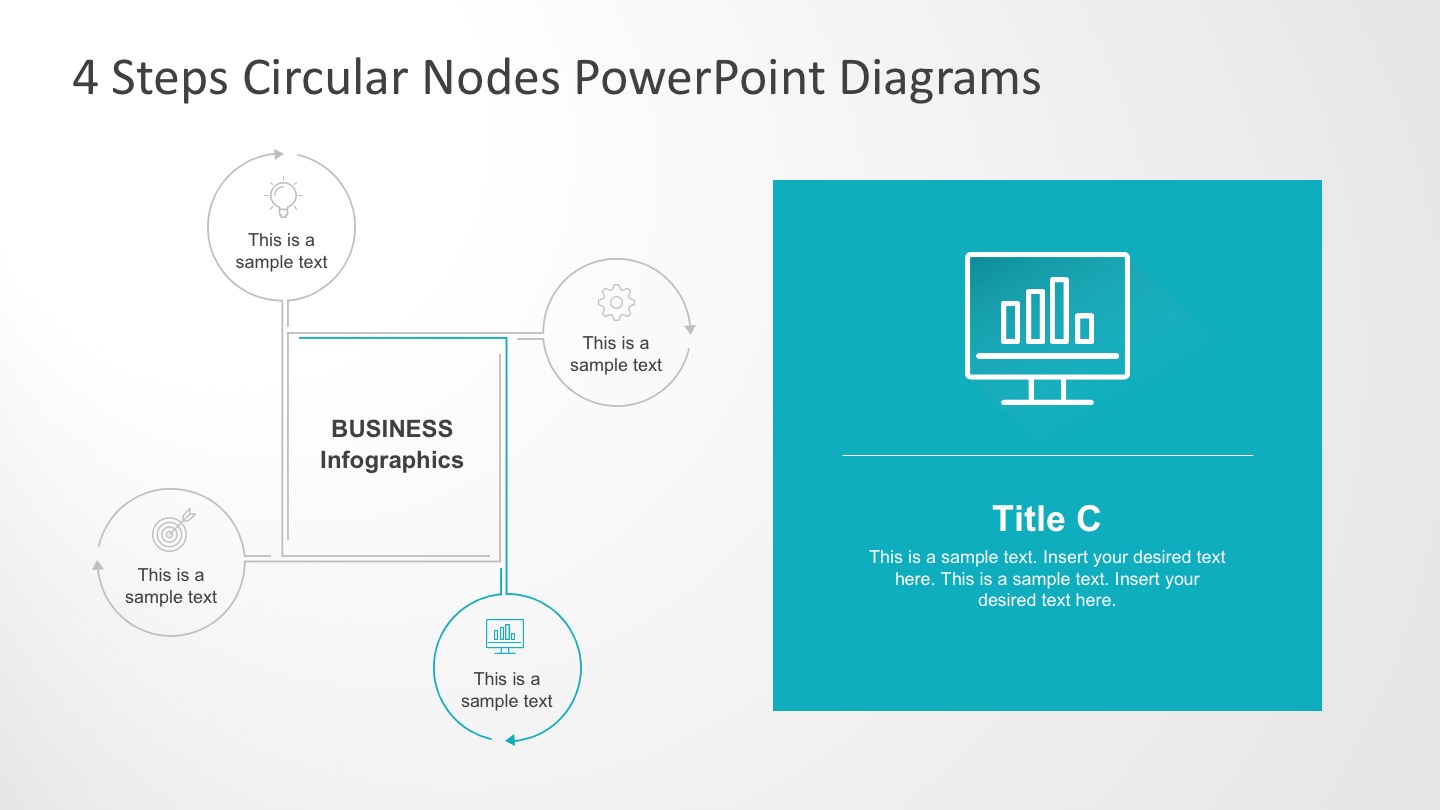 4 Steps Circular Nodes PowerPoint Diagrams