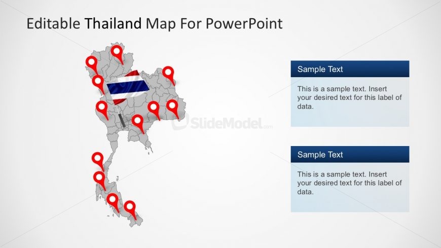 PowerPoint Editable Map of Thailand - SlideModel