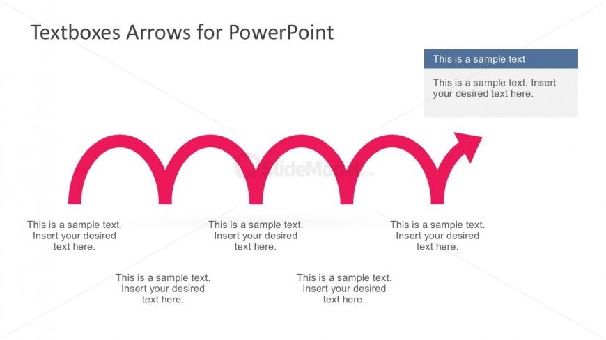 5 Step Text Boxes Arrow Slide Vectors SlideModel