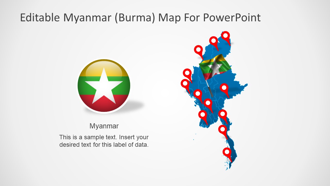 Editable Myanmar PowerPoint Map - SlideModel