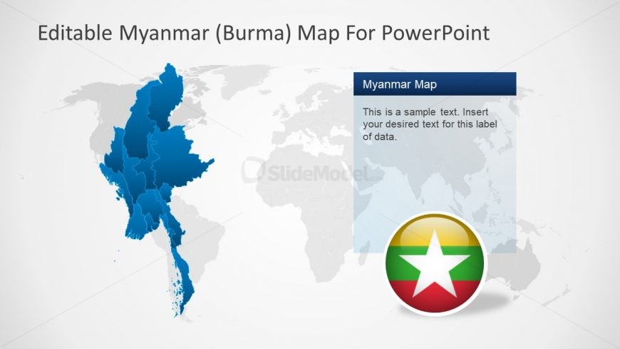 PowerPoint Creative Map of Myanmar - SlideModel