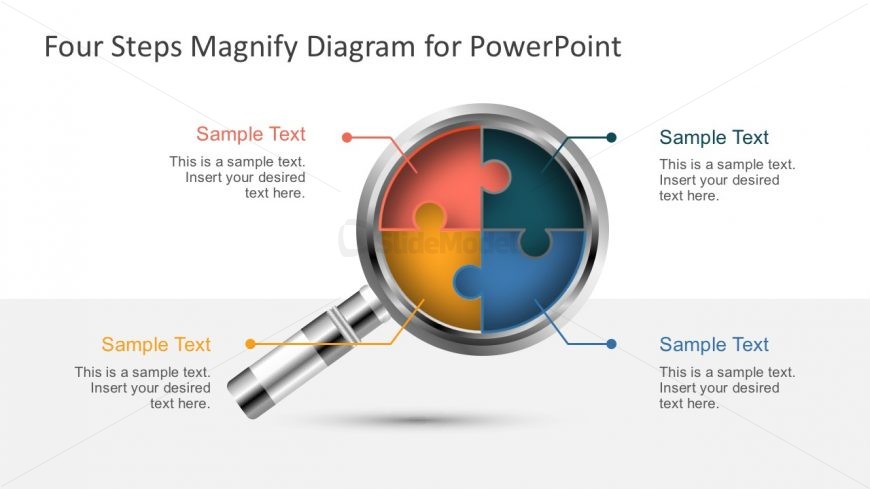 4 Steps Magnifier Diagram - SlideModel