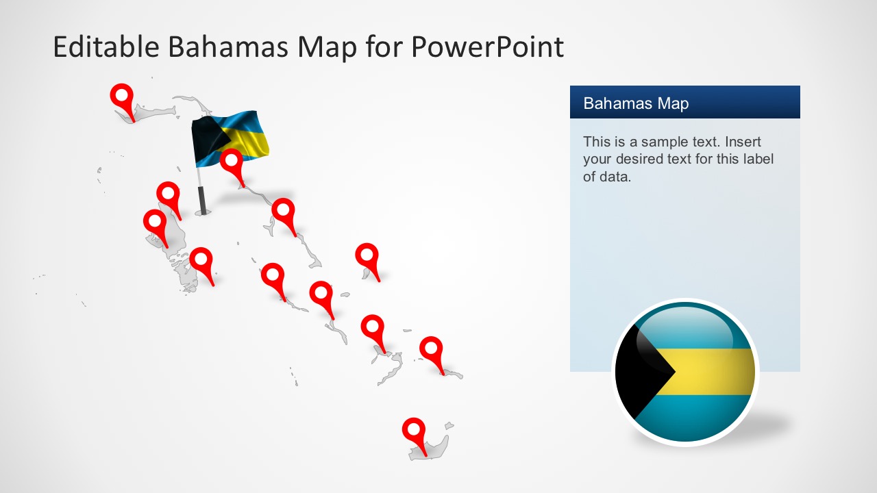 The Bahamas Editable Map for PowerPoint - SlideModel