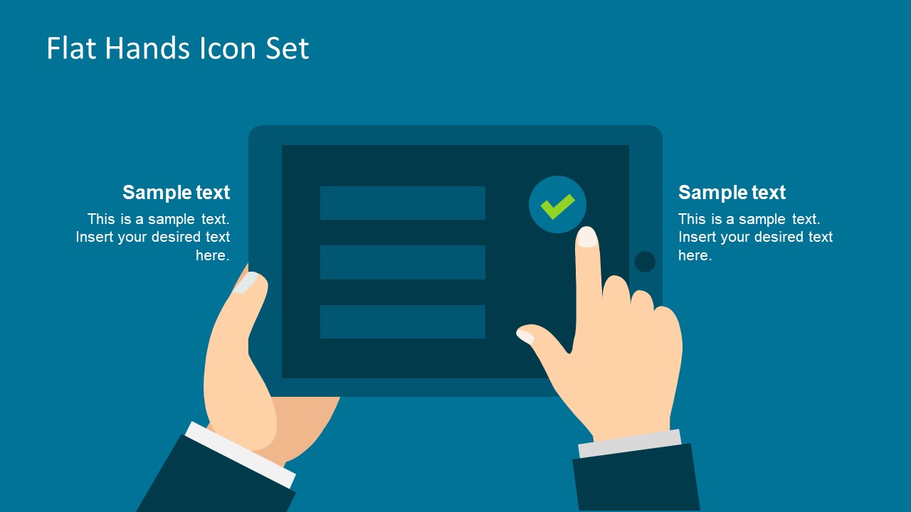 Flat Hands Icon Set for PowerPoint - SlideModel