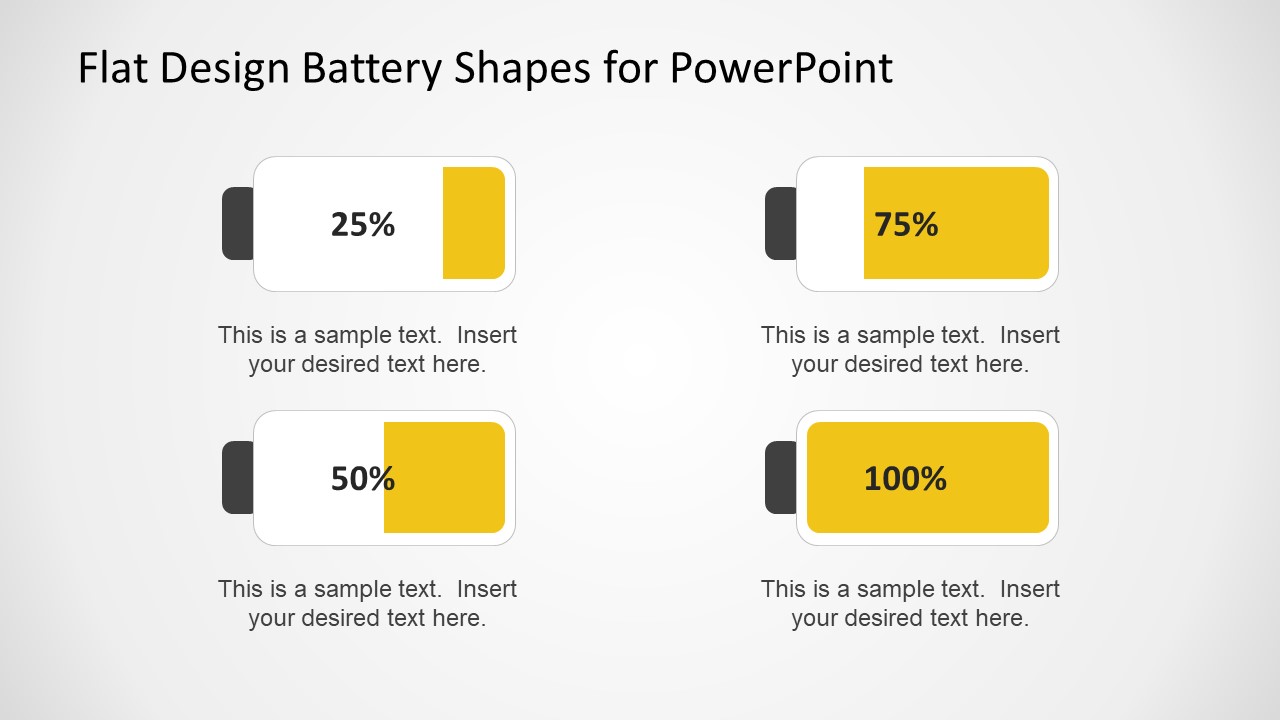 Flat Design Battery Shapes PowerPoint Theme - SlideModel