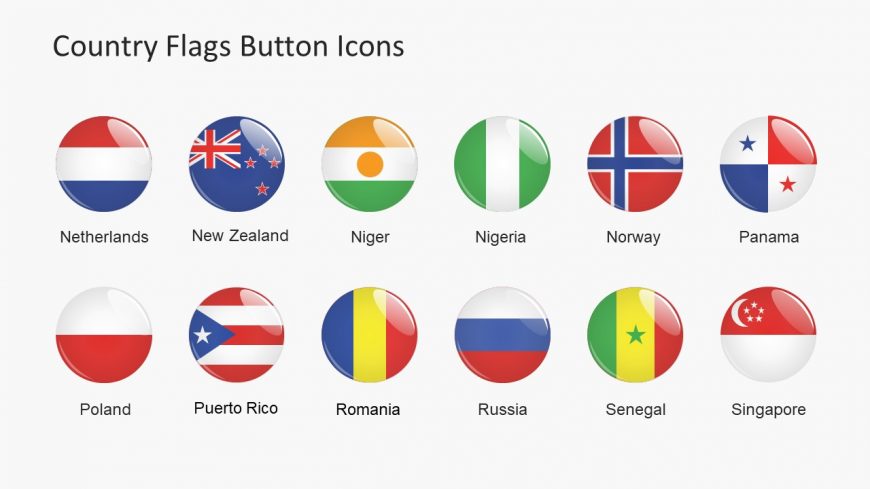 Flags and Icons World Map - SlideModel