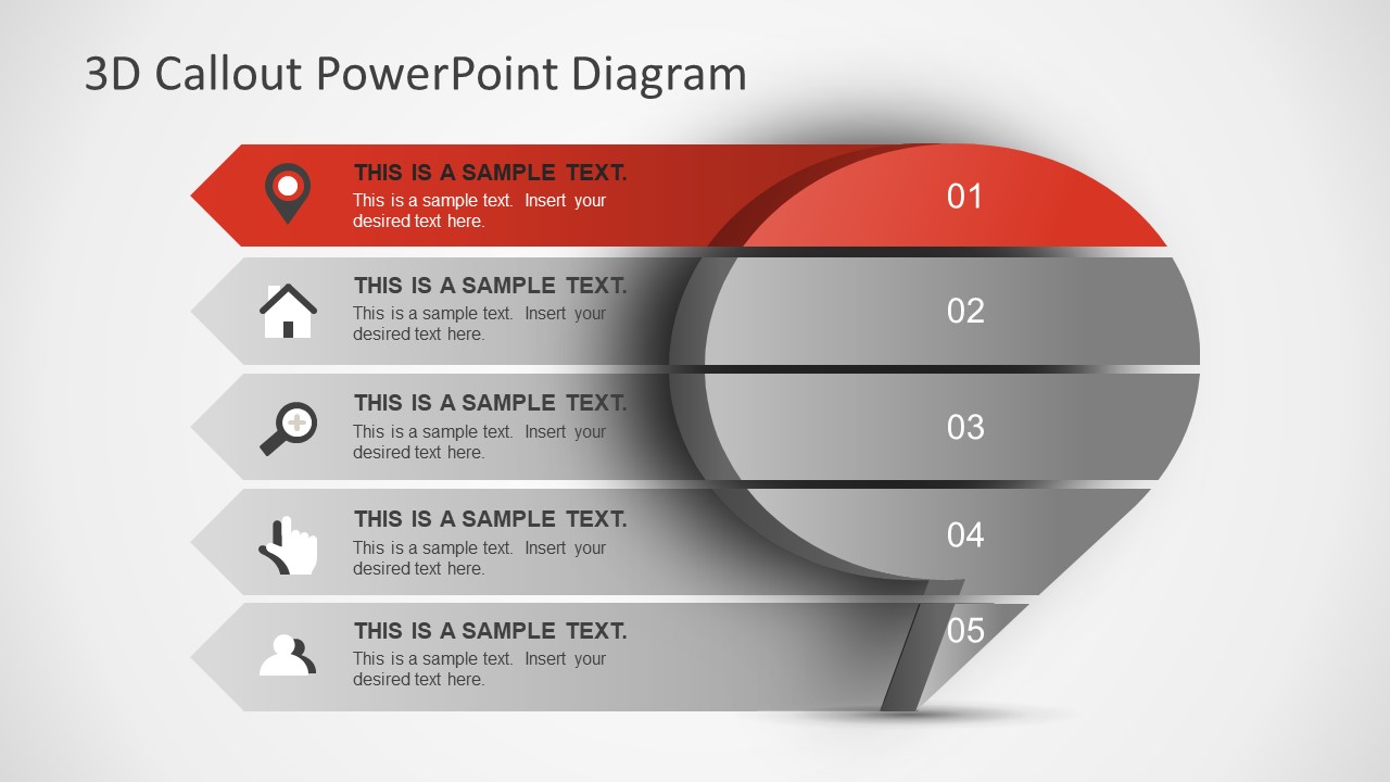 3D Callout PowerPoint Diagram - SlideModel