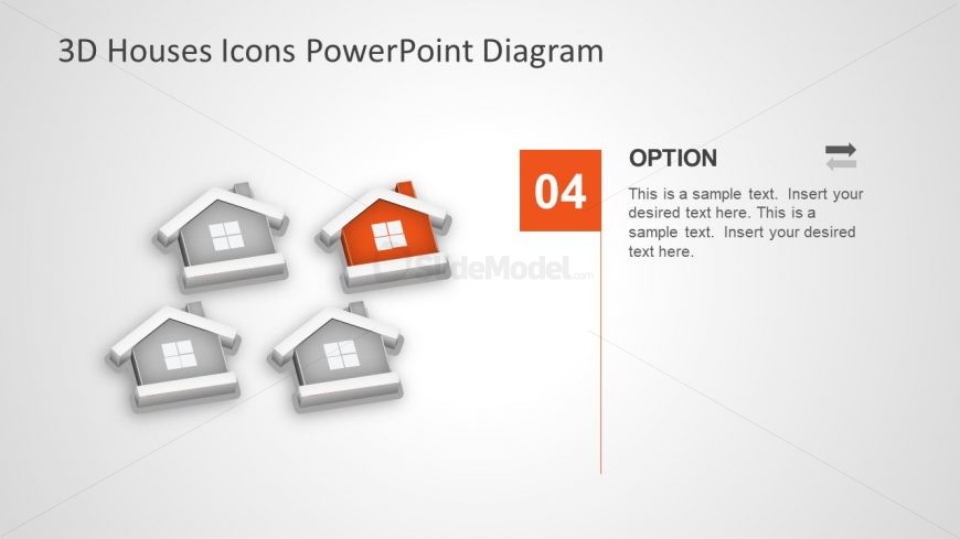 3D PowerPoint Template of Houses Diagram - SlideModel