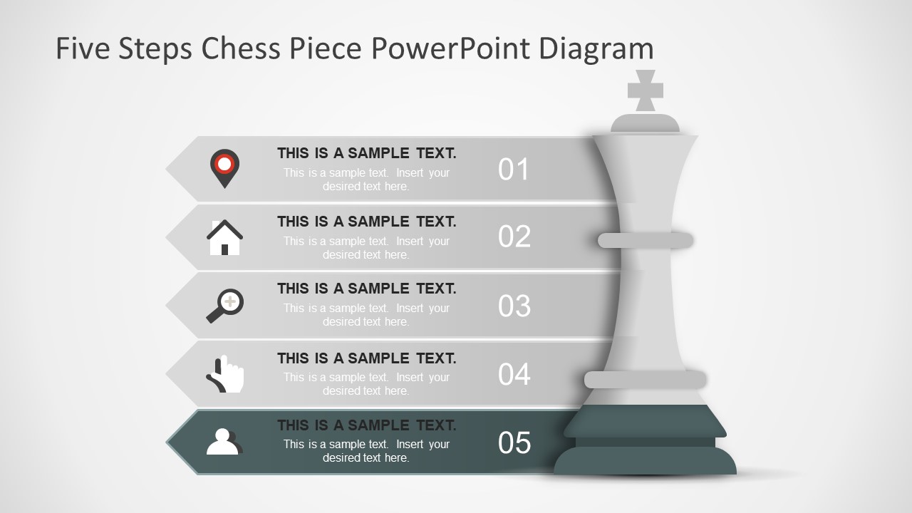 Five Steps Chess Piece PowerPoint Diagram - SlideModel