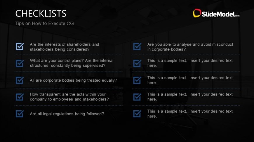 Corporate Governance Template Checklist - SlideModel