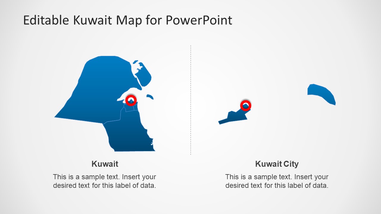 Editable Kuwait PowerPoint Map Template - SlideModel