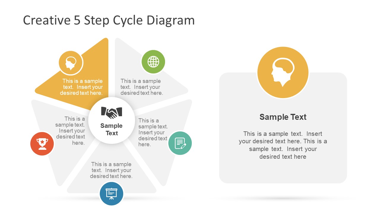 Creative 5 Step Cycle Diagram for PowerPoint - SlideModel Creative 5 Step Cycle Diagram for PowerPoint - SlideModel