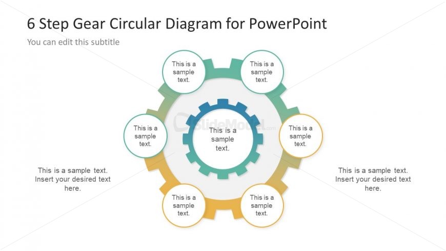 6 Step PowerPoint Diagram Gear Design - SlideModel 6 Step PowerPoint Diagram Gear Design - SlideModel