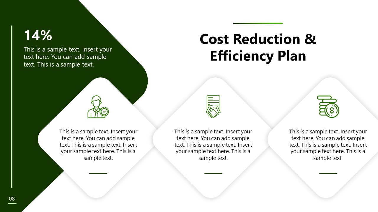 Cost Reduction & Efficiency Plan Slide with Infographics - SlideModel