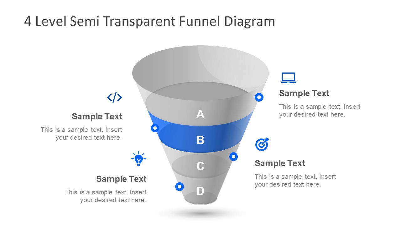 Semi Transparent 3D Funnel PPT - SlideModel