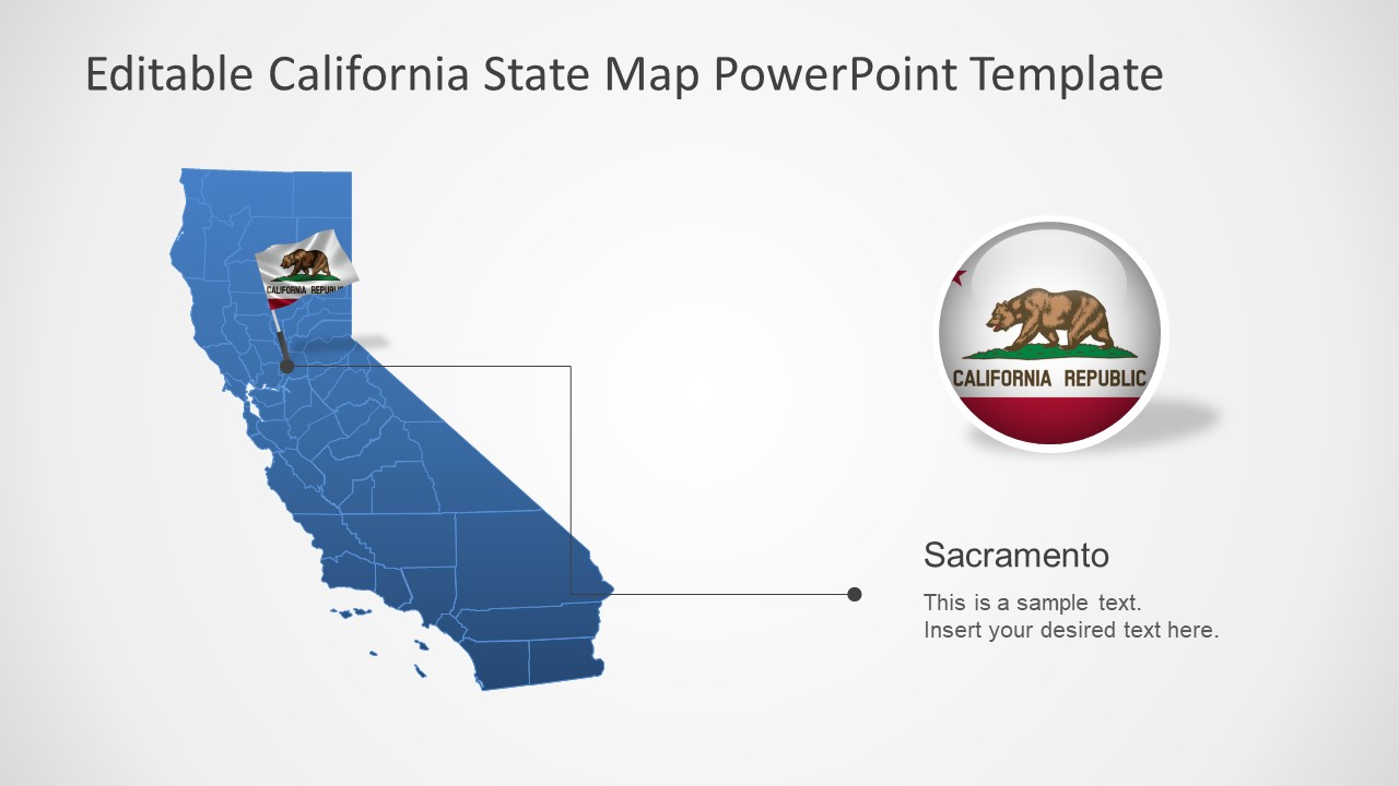 California State PowerPoint Map Template - SlideModel
