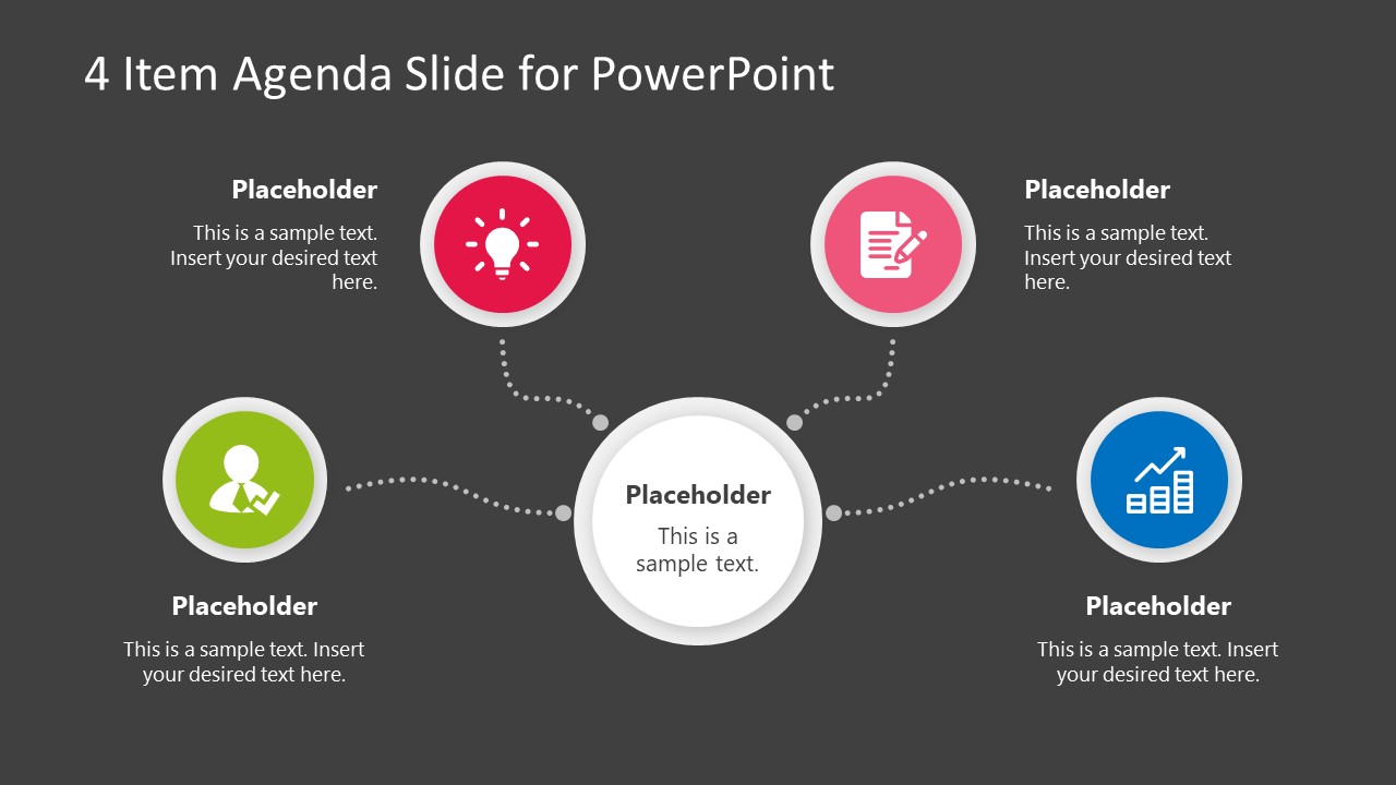 4 Item Agenda Slide Design for PowerPoint - SlideModel