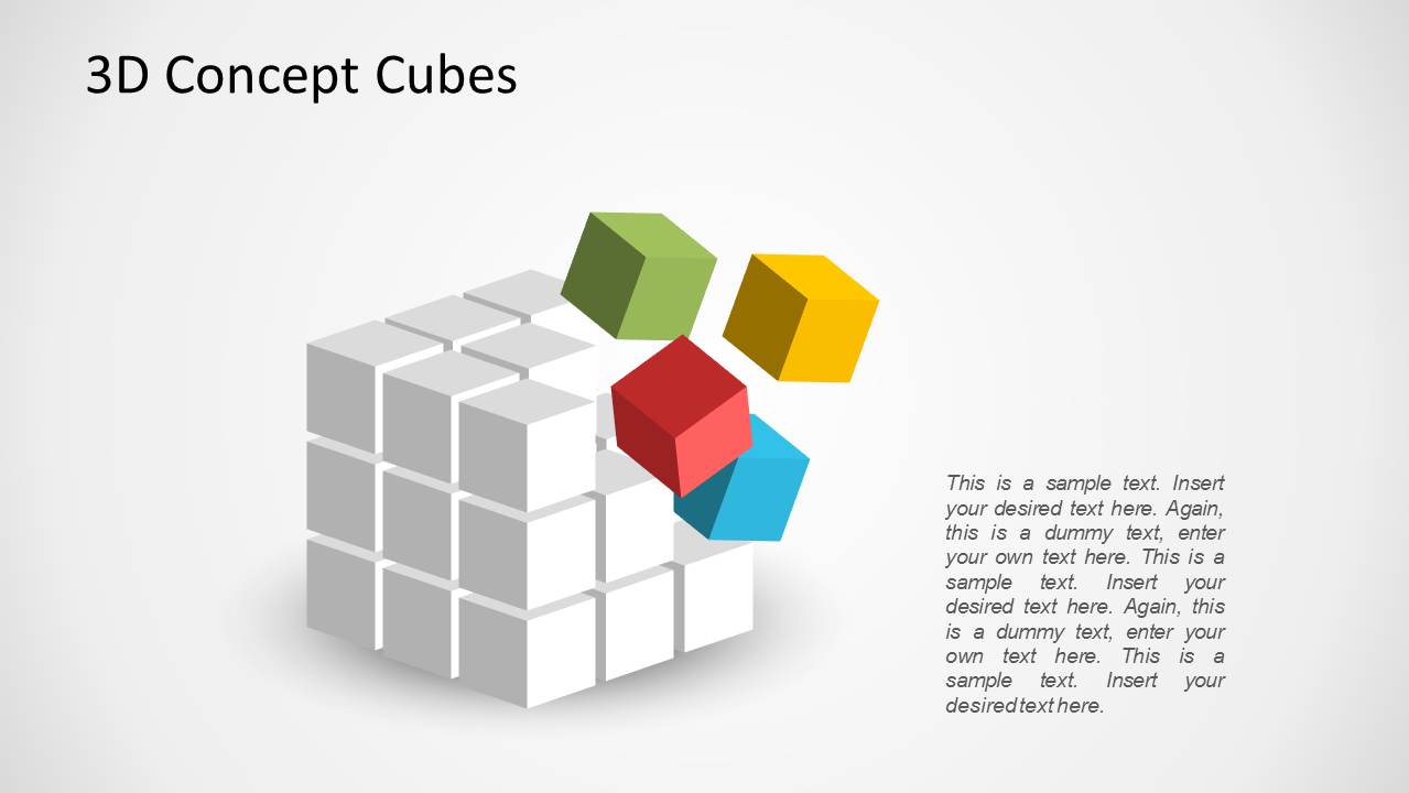 3D Cubes Concept Design for PowerPoint - SlideModel