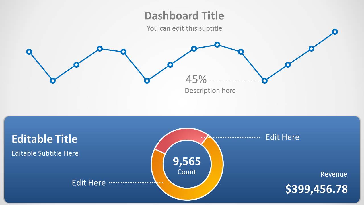 Blue Data-Driven Chart Concept for PowerPoint - SlideModel