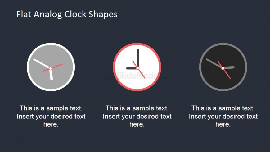 Flat Analog Clock Shapes for PowerPoint - SlideModel Flat Analog Clock Shapes for PowerPoint - SlideModel
