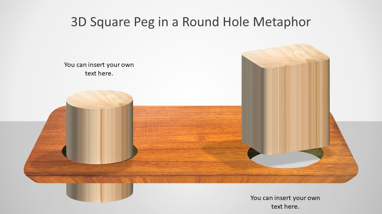 3D Square Peg Round Circle Metaphor - SlideModel