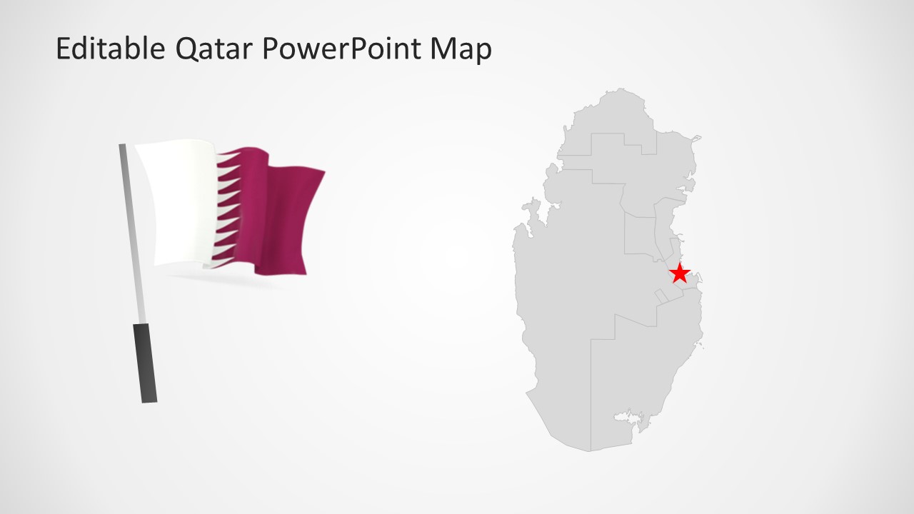 Editable Qatar PowerPoint Map - SlideModel