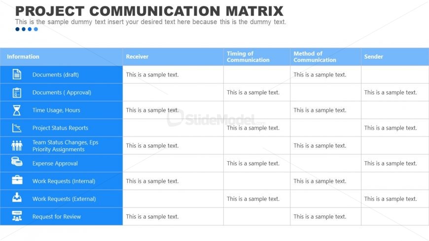 Project Communication Matrix Template SlideModel