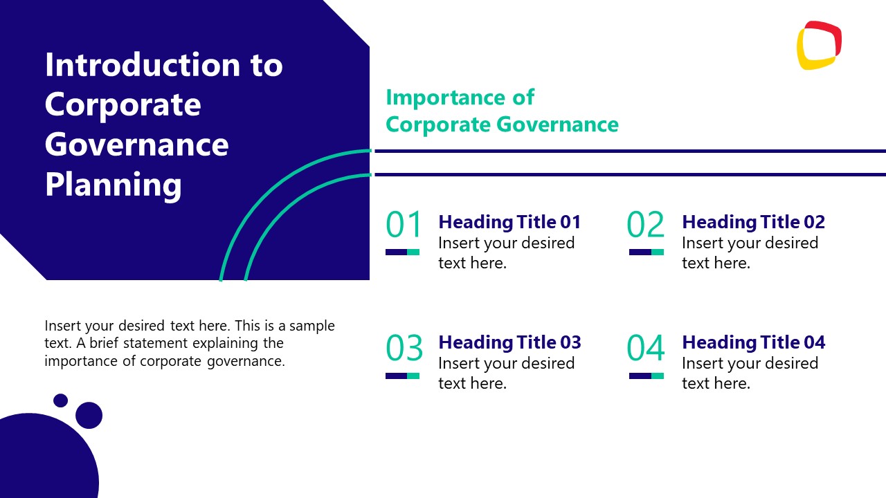 Corporate Governance Planning PowerPoint Template