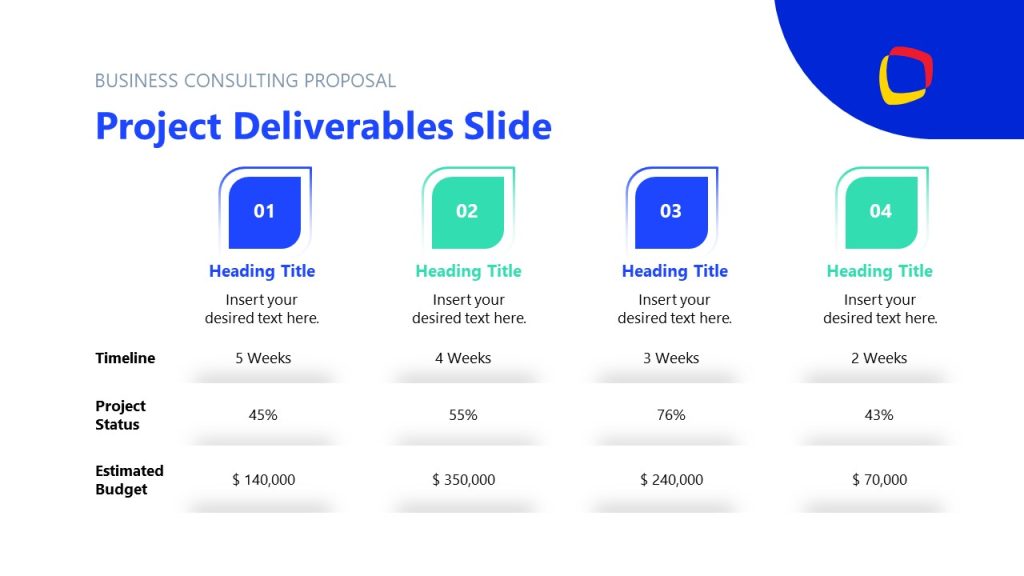 Project Deliverables Table Slide Template - SlideModel