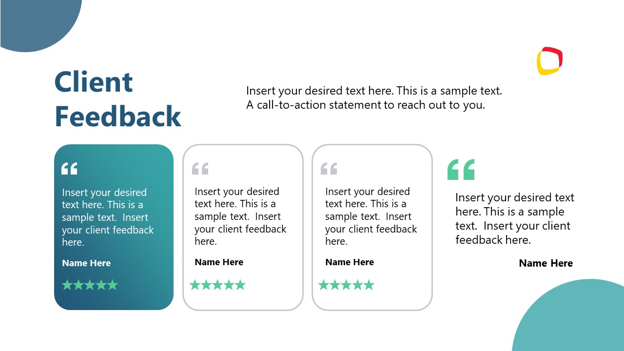 Client Feedback Slide with Blocks - SlideModel