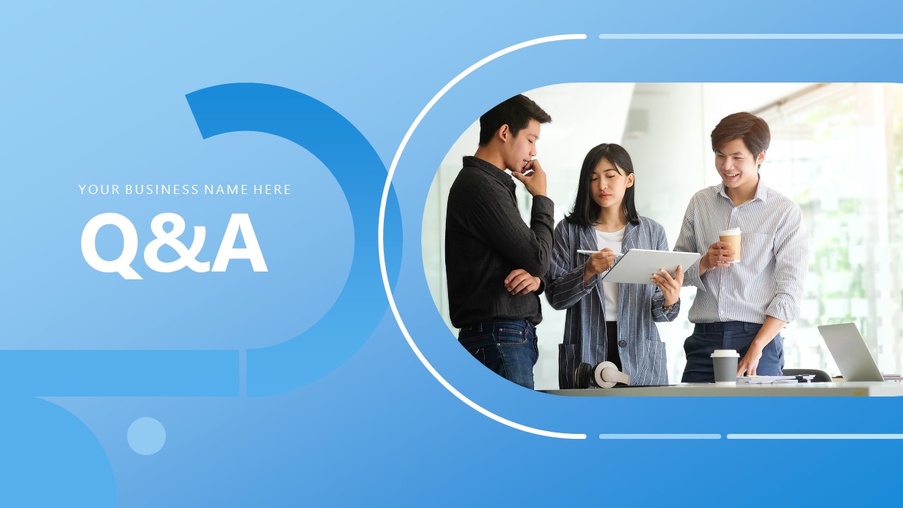 Q&A PowerPoint Slide with Creative Background - SlideModel