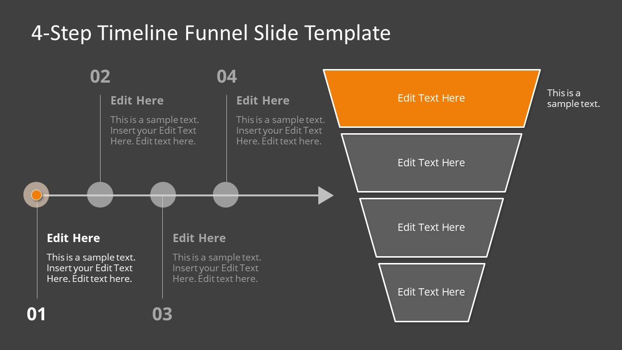 4-Step Timeline Funnel PowerPoint Template - SlideModel