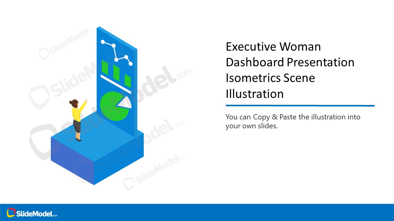 Executive Woman Dashboard Presentation Isometrics Scene Illustration ...