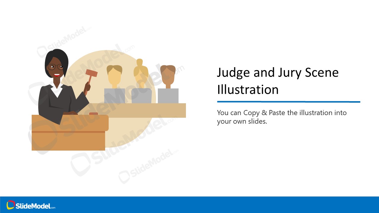 Judge and Jury Scene Illustration for Presentations - SlideModel