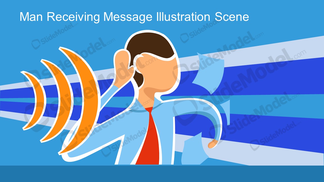 Man Receiving Message Illustration Scene - SlideModel