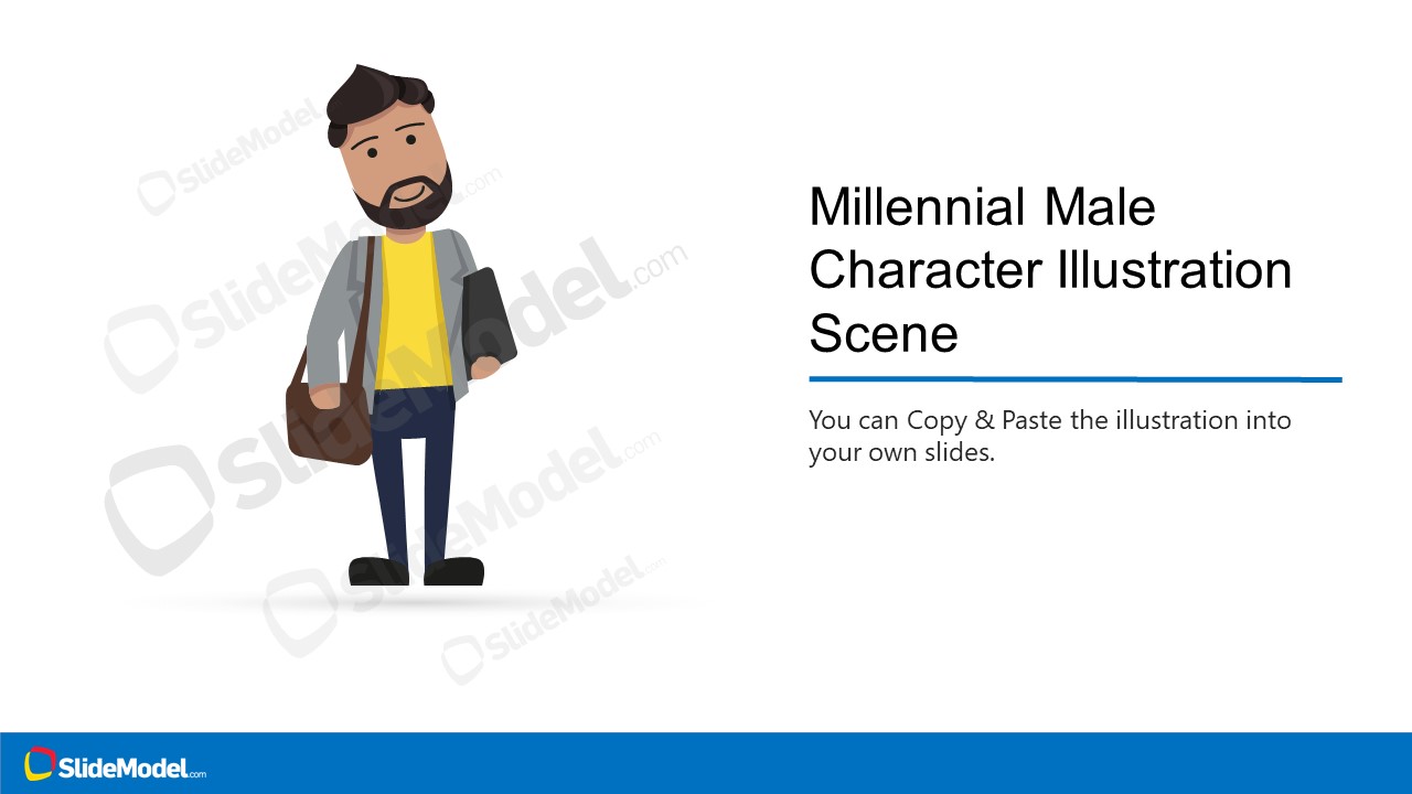 Millennial Male Character Illustration Scene - SlideModel